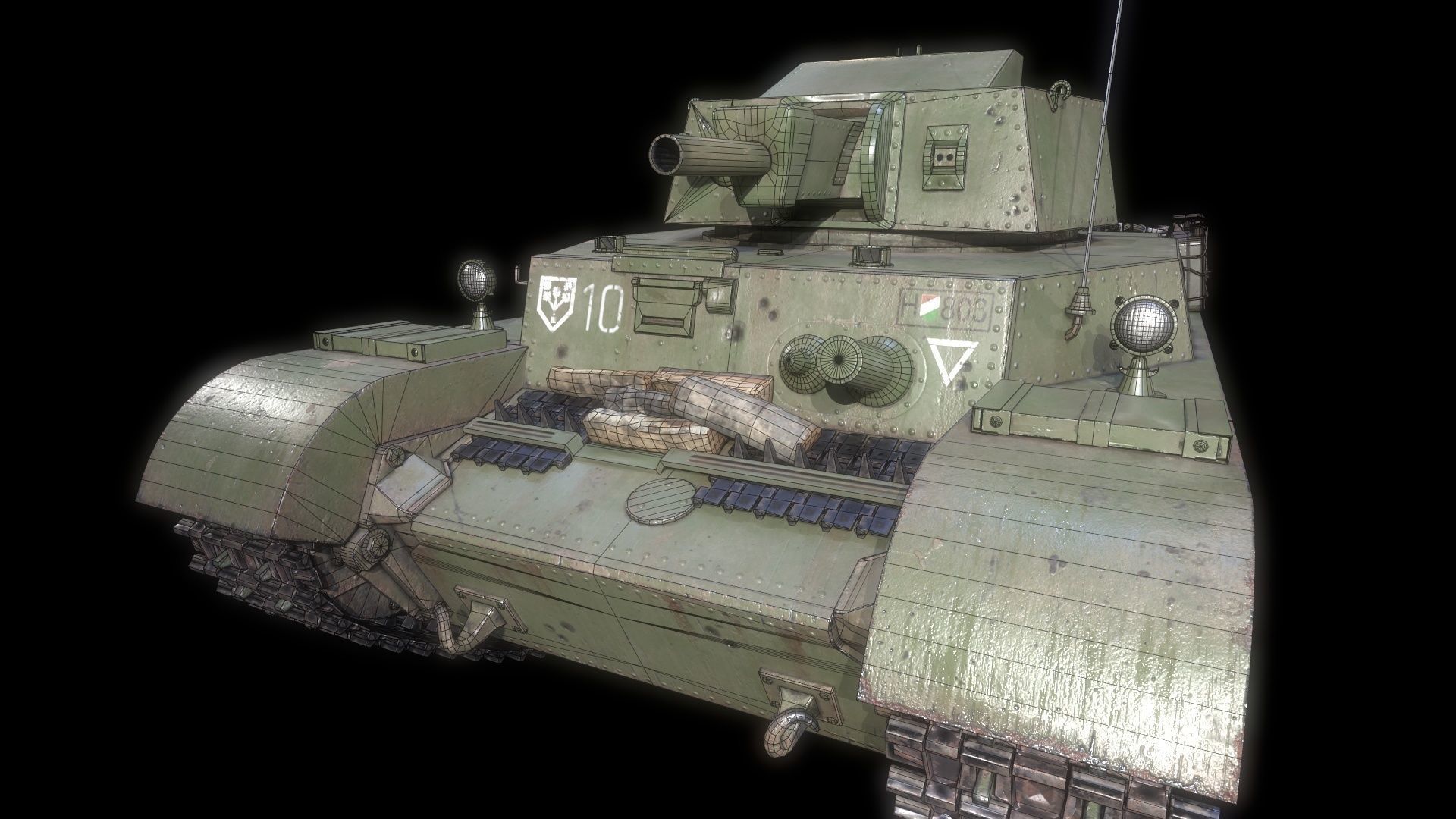 3D model 40M and 41M Turan tank Low and Highpoly VR / AR / low-poly ...
