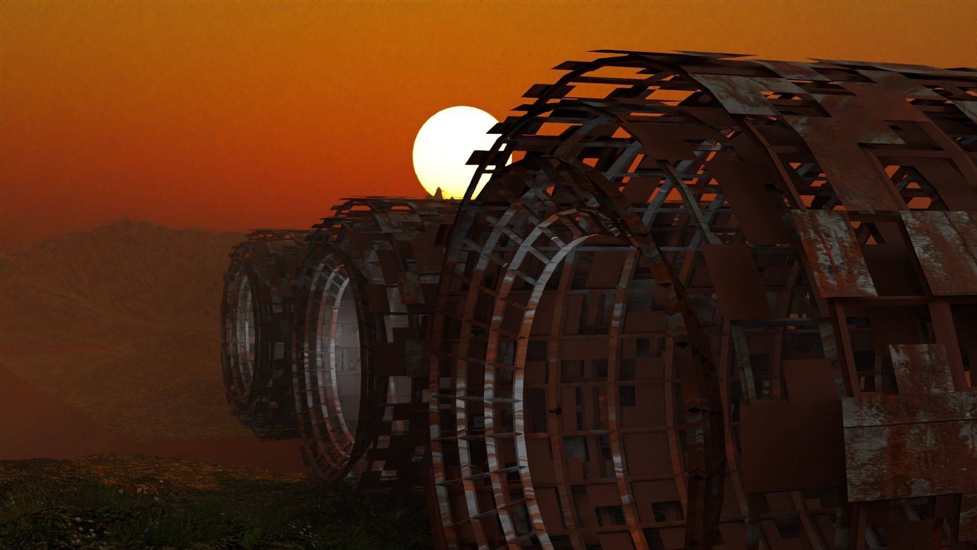 3D realistic scifi landscape scene model 3D model | CGTrader