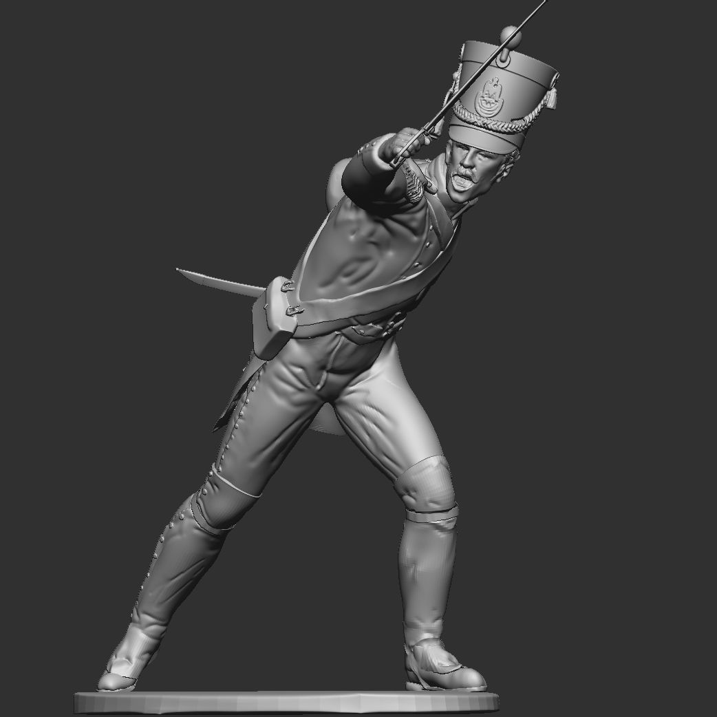Napoleonic Soldier fighting 3D model 3D printable | CGTrader