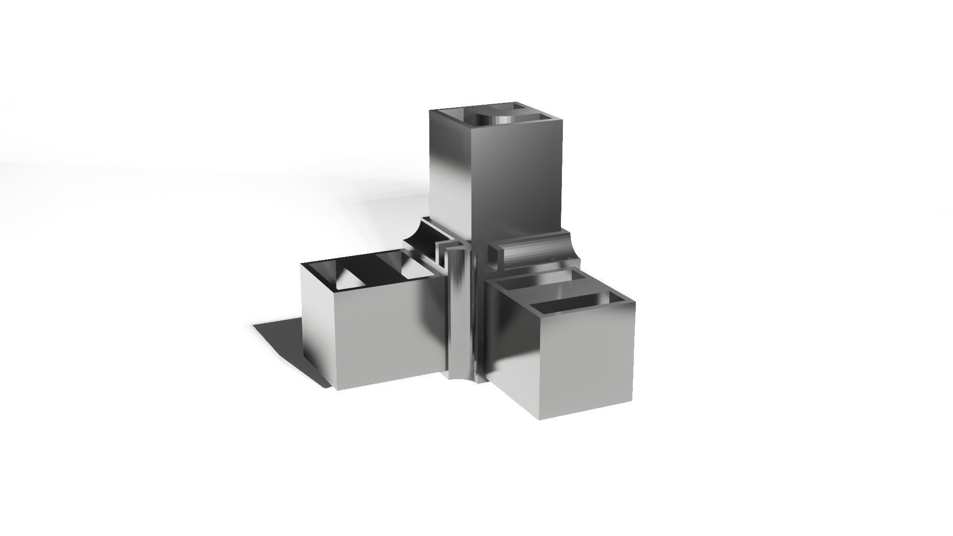 Connector 3 way - Square Tubing 3D model | CGTrader