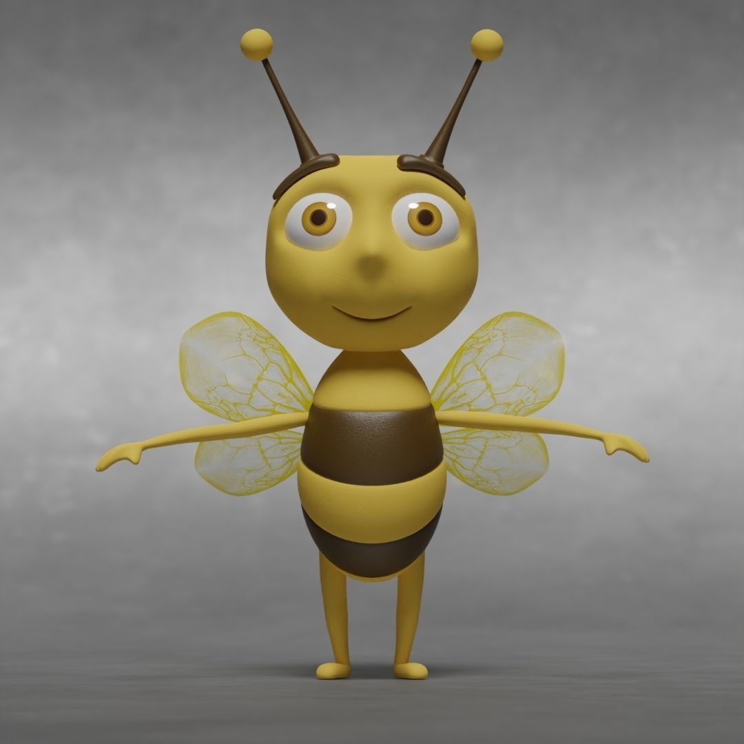 3D model Bee cartoon rigged character VR / AR / low-poly | CGTrader