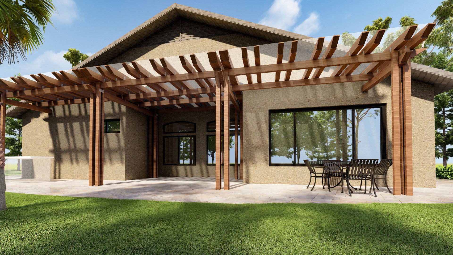 exterior home architecture building backyard 3D model | CGTrader