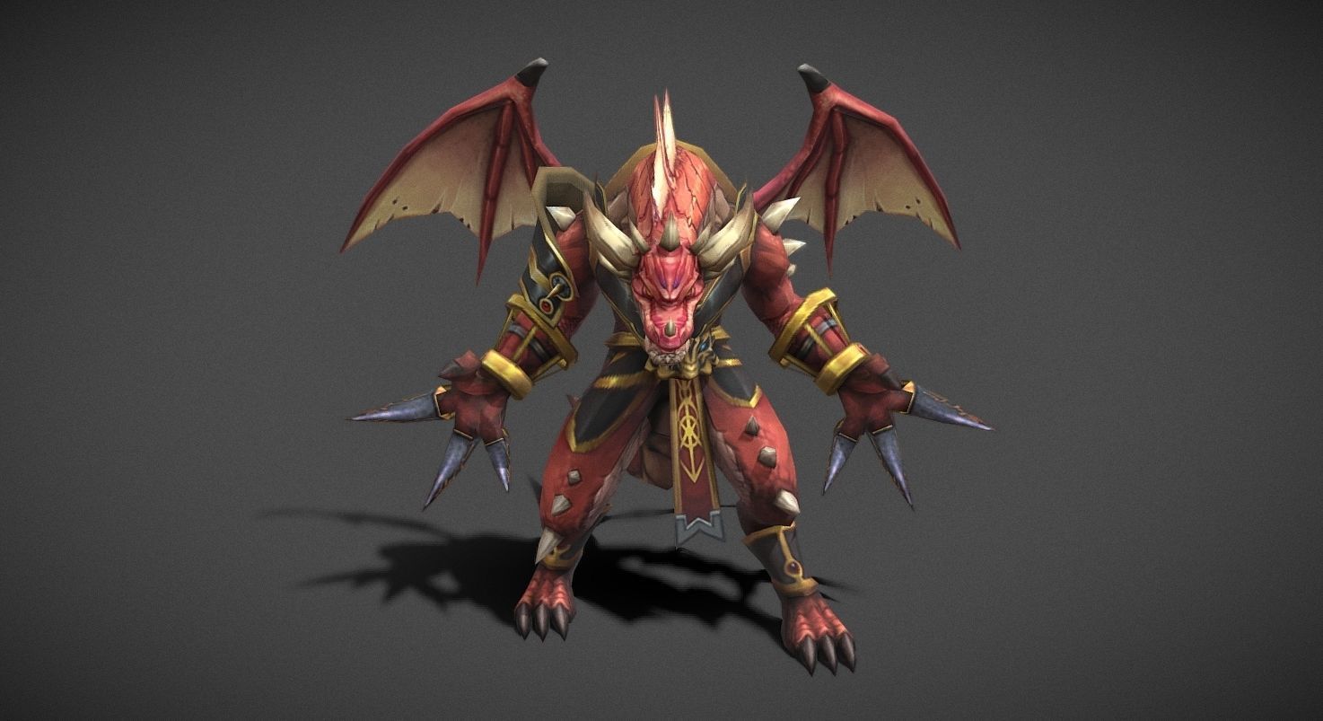 3D model Fantasy Chess RPG Character - Dragon Knight VR / AR / low-poly ...