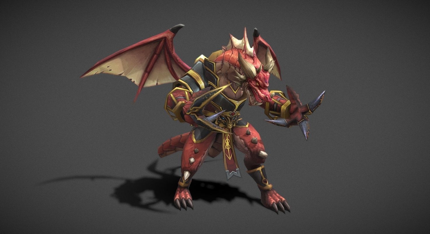 3D model Fantasy Chess RPG Character - Dragon Knight VR / AR / low-poly ...