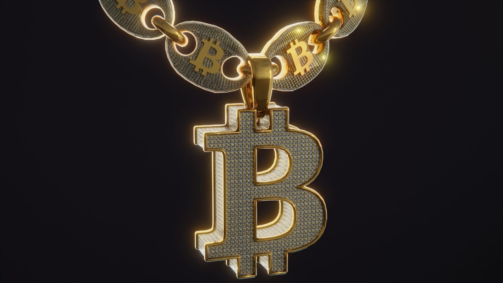 3D model Bitcoin Diamond Chain VR / AR / low-poly | CGTrader