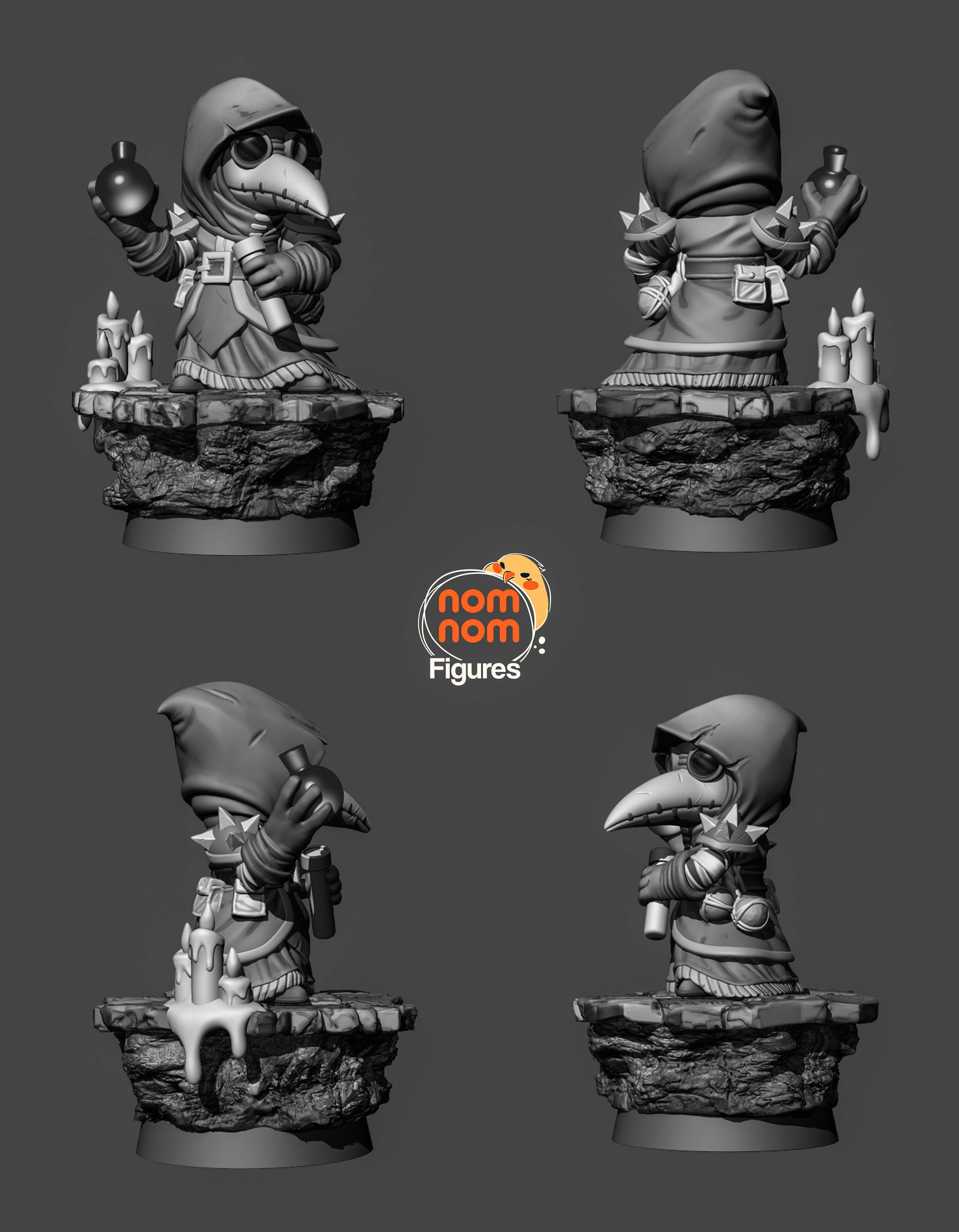 Chibi Plague Doctor 3D model 3D printable | CGTrader