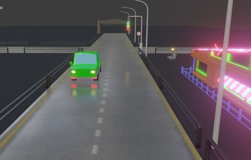 Road night free VR / AR / low-poly 3D model | CGTrader