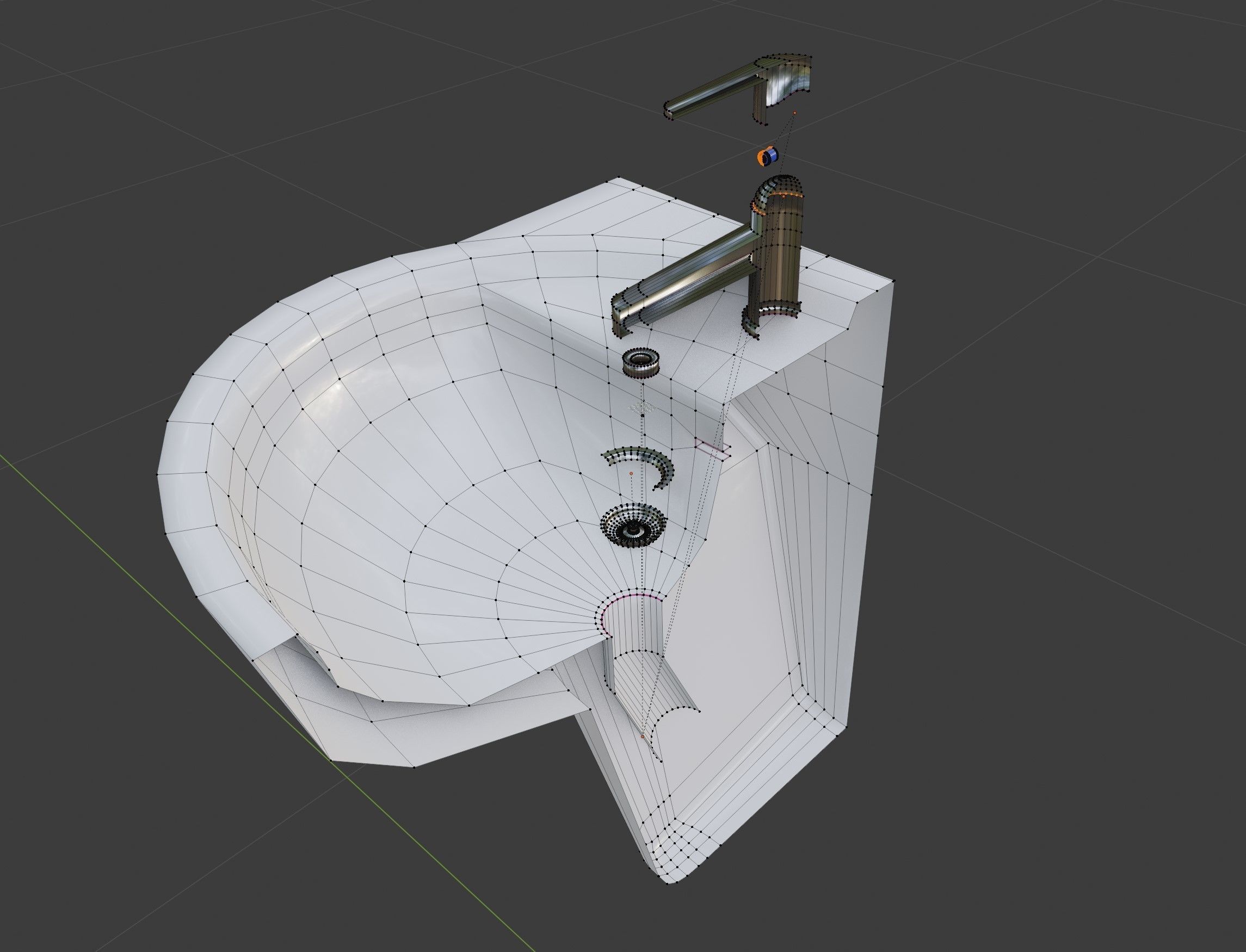 3D model Bathroom Sink - Blender Cycles and Eevee VR / AR / low-poly ...