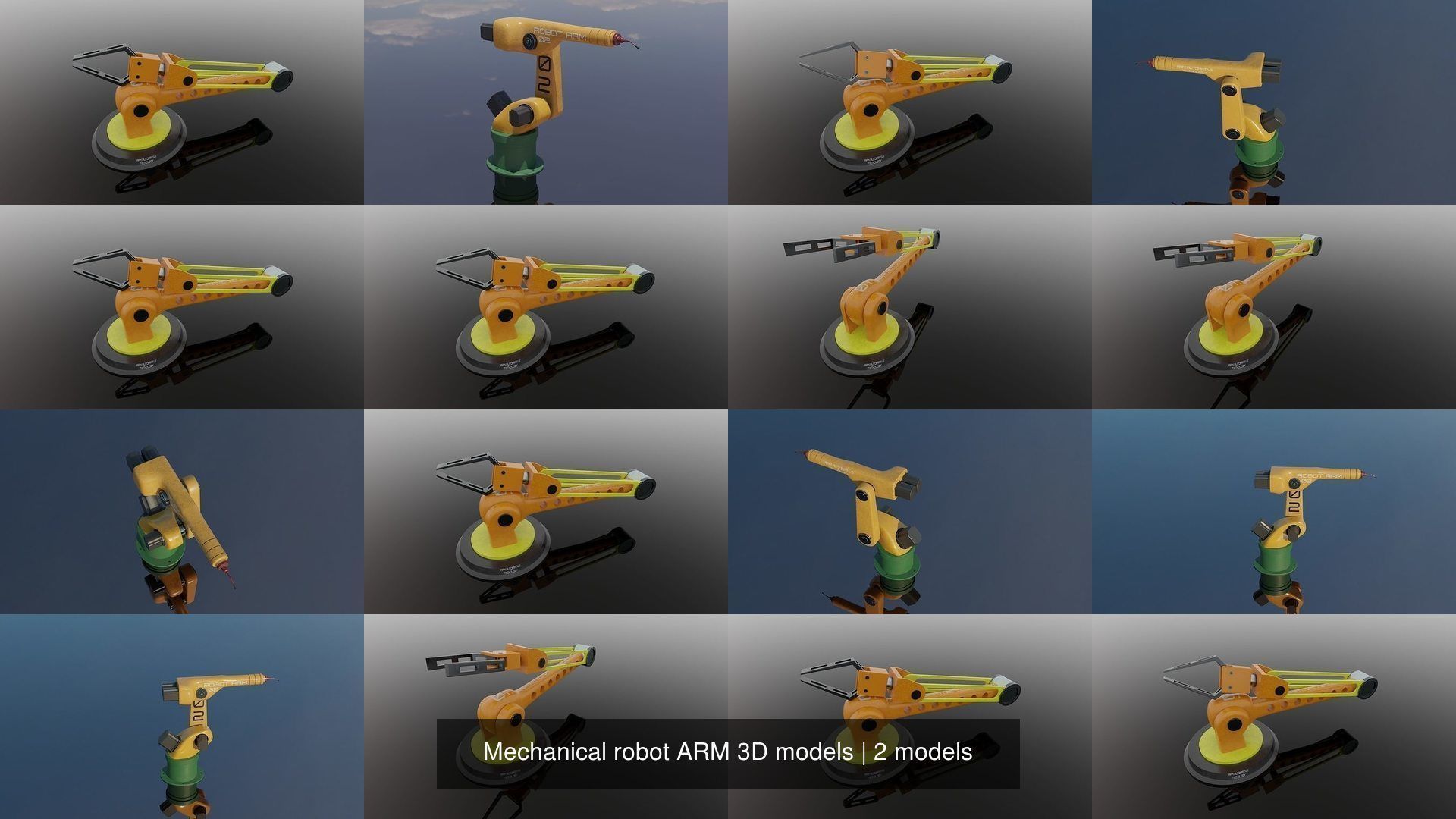 3D Model Collection Mechanical robot ARM 3D models VR / AR / low-poly ...