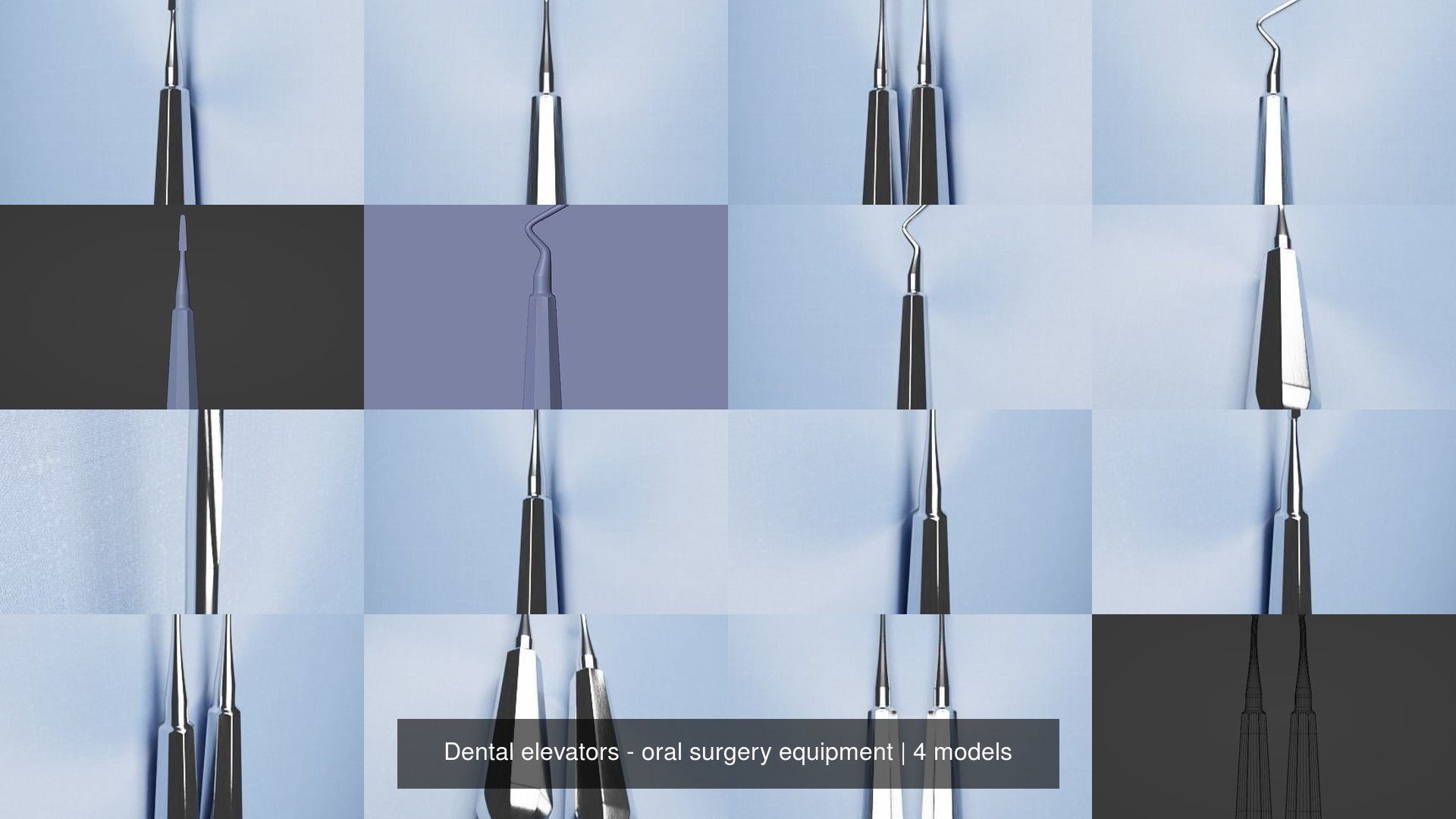 Dental elevators - oral surgery equipment 3D Model Collection | CGTrader