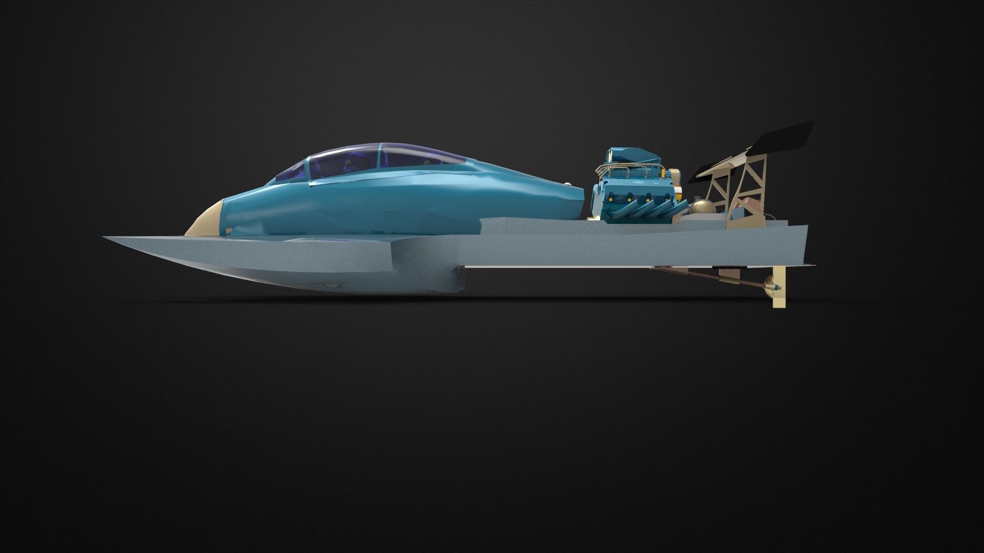 Hydroplane watercraft 3D model | CGTrader