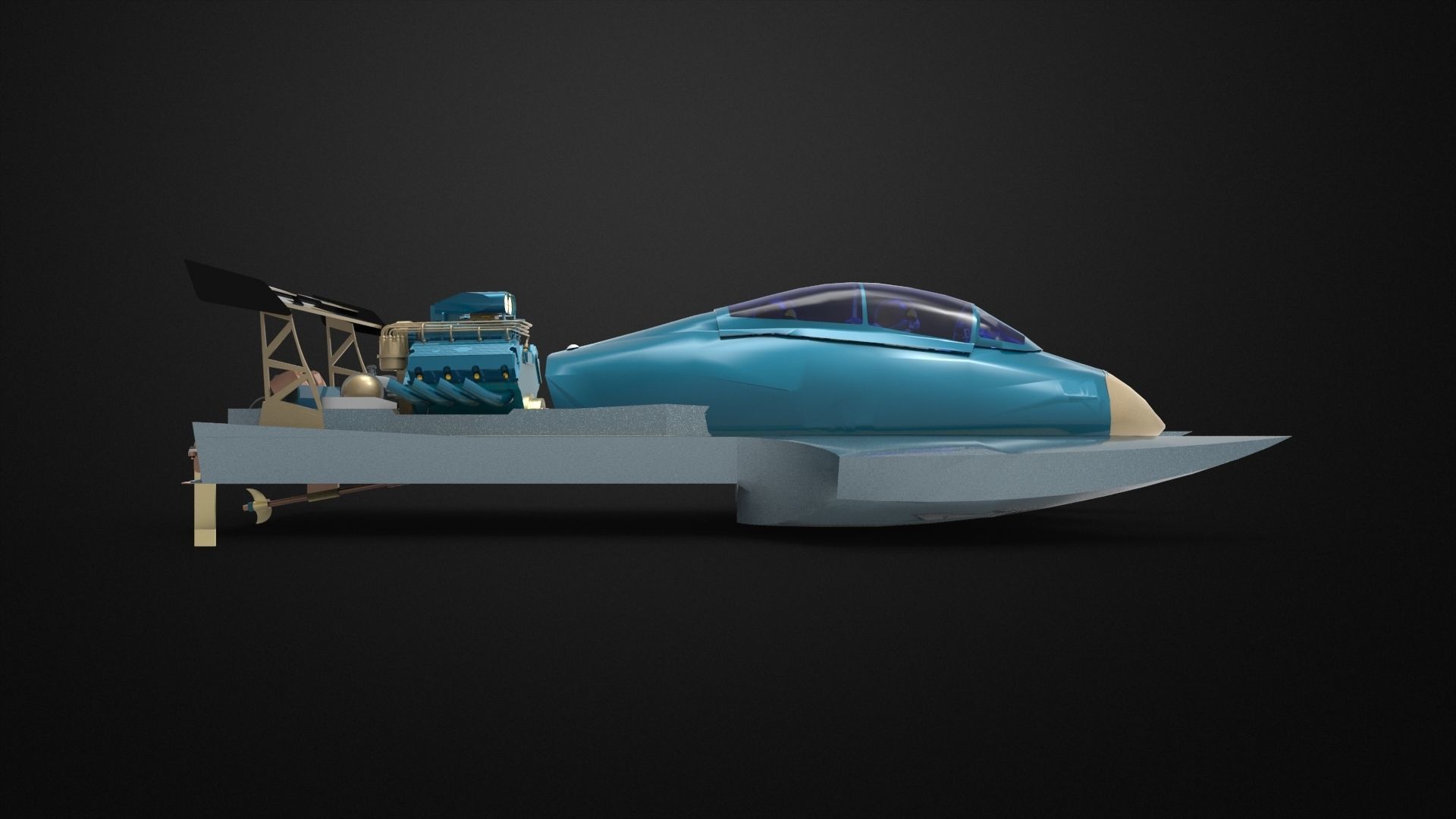 Hydroplane watercraft 3D model | CGTrader