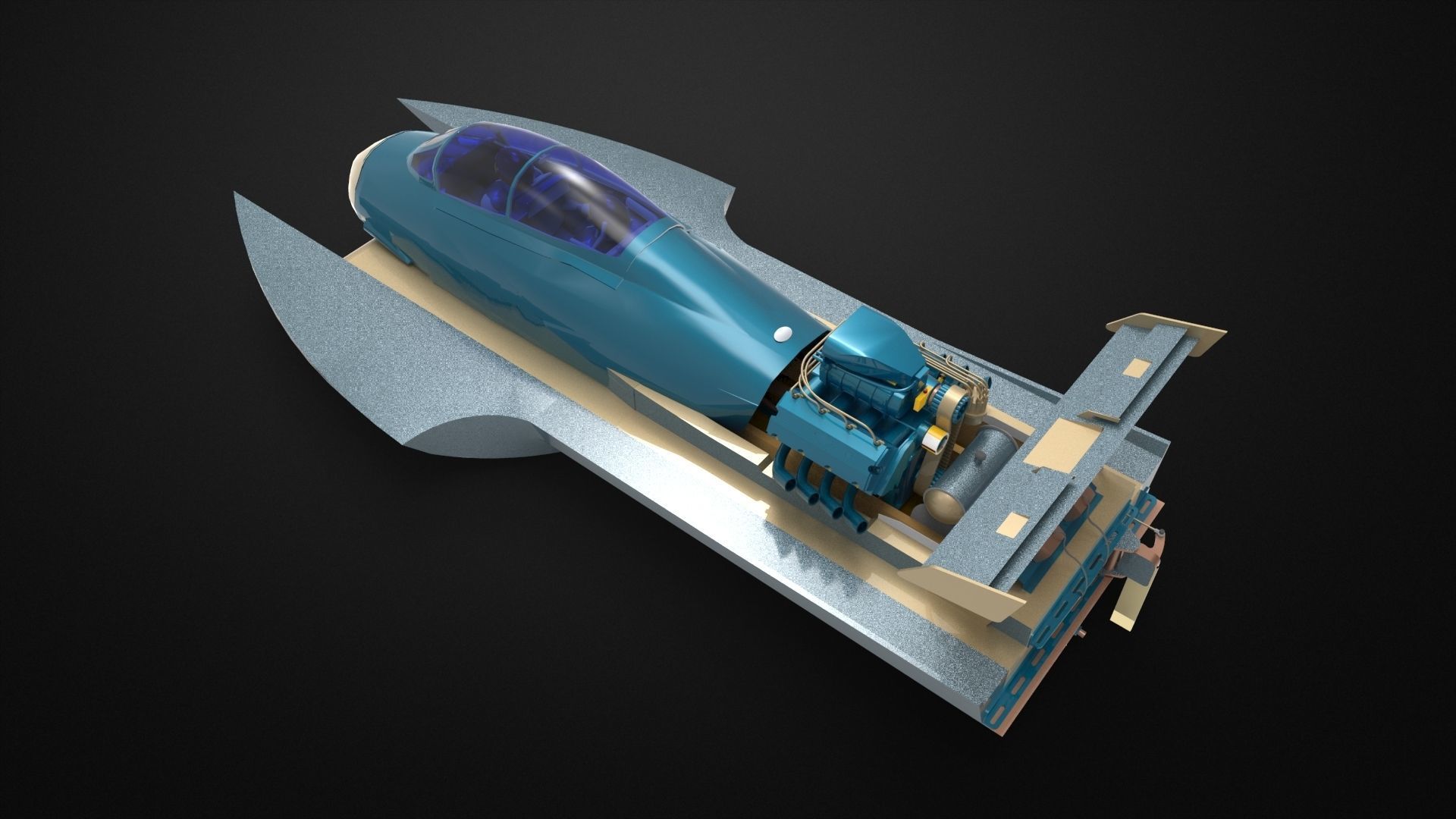 Hydroplane watercraft 3D model | CGTrader