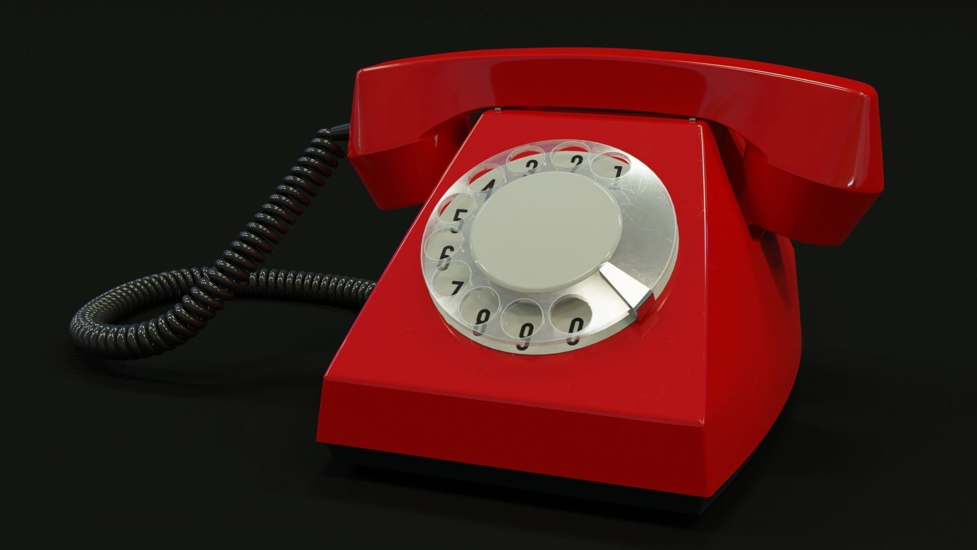Old retro red russian soviet style analog VEF TA-68 telephone 3D model ...