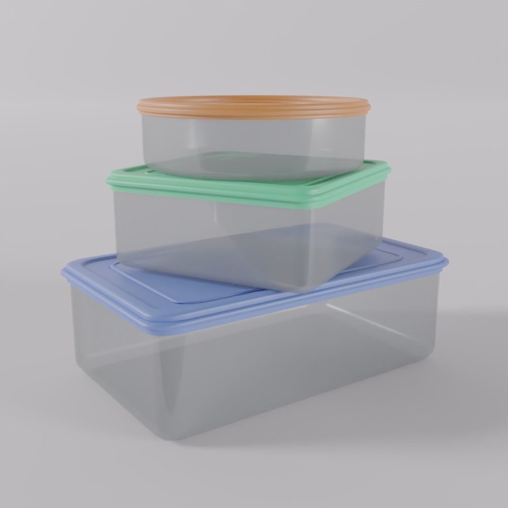 3D model Tupperware plastic container set VR / AR / low-poly | CGTrader