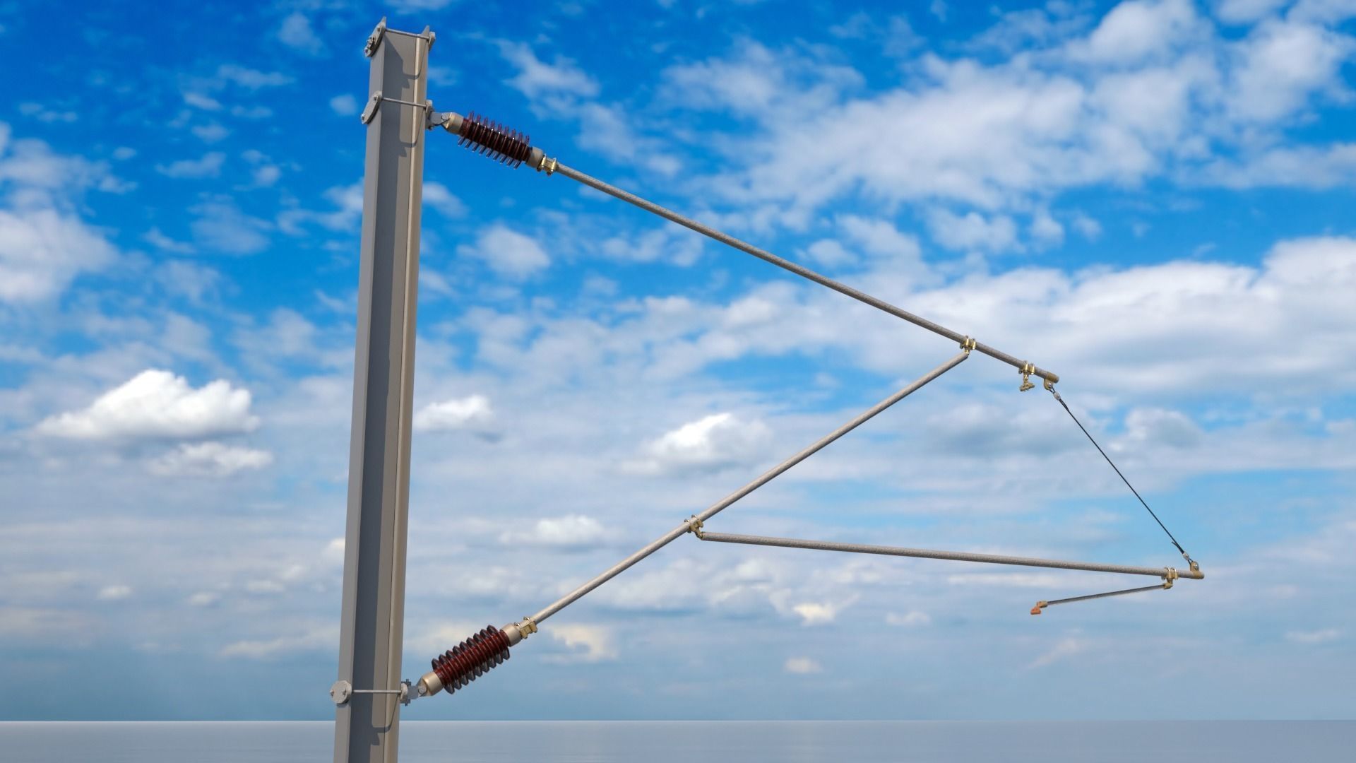 Railroad Catenary Poles Push Pull 2 Sets 3D model | CGTrader