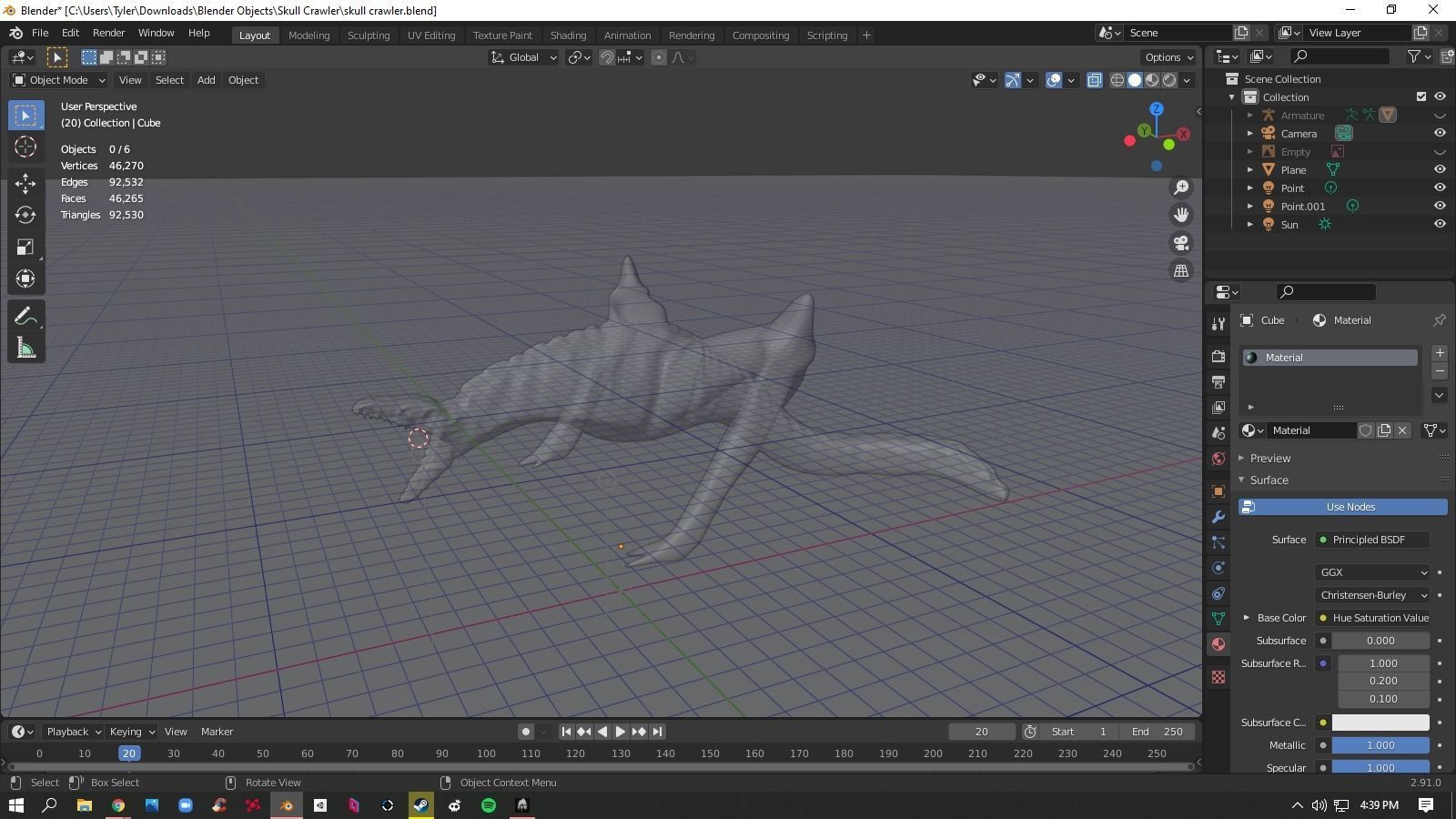 3D model Skull Crawler From King Kong VR / AR / low-poly | CGTrader
