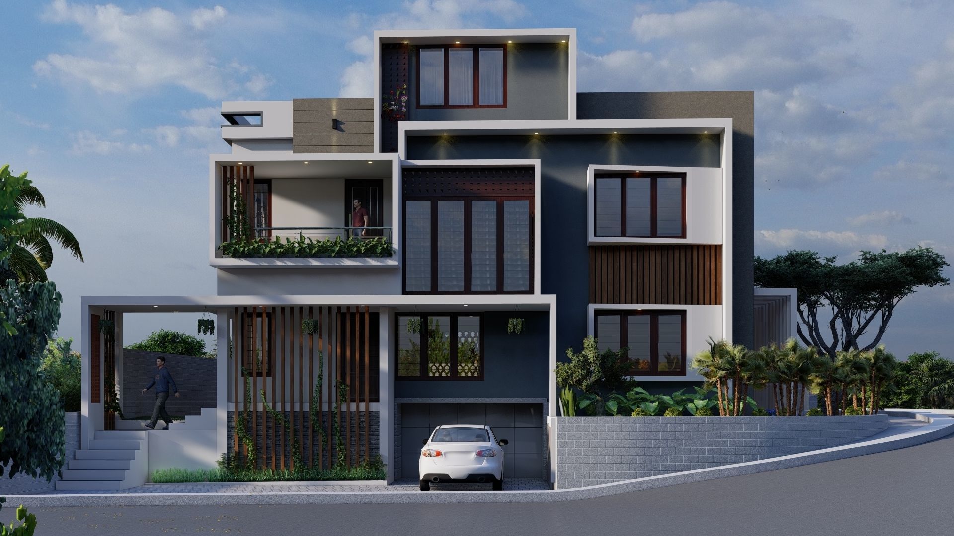 simple two story house 3D model 3D model 3D model | CGTrader