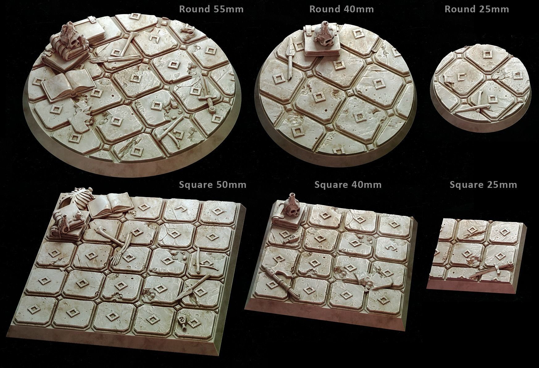 Miniature bases - Tomb or Crypt - Round and Square pack 3D model 3D ...