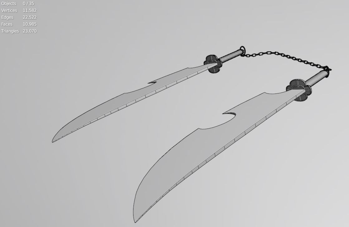Tengen Uzui Dual Nichirin Blades Demon Slayer 3D model | CGTrader