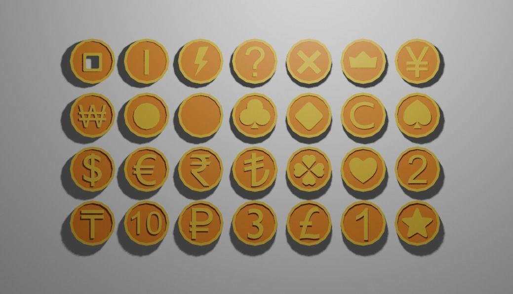 Low poly Coin Pack free VR / AR / low-poly 3D model | CGTrader