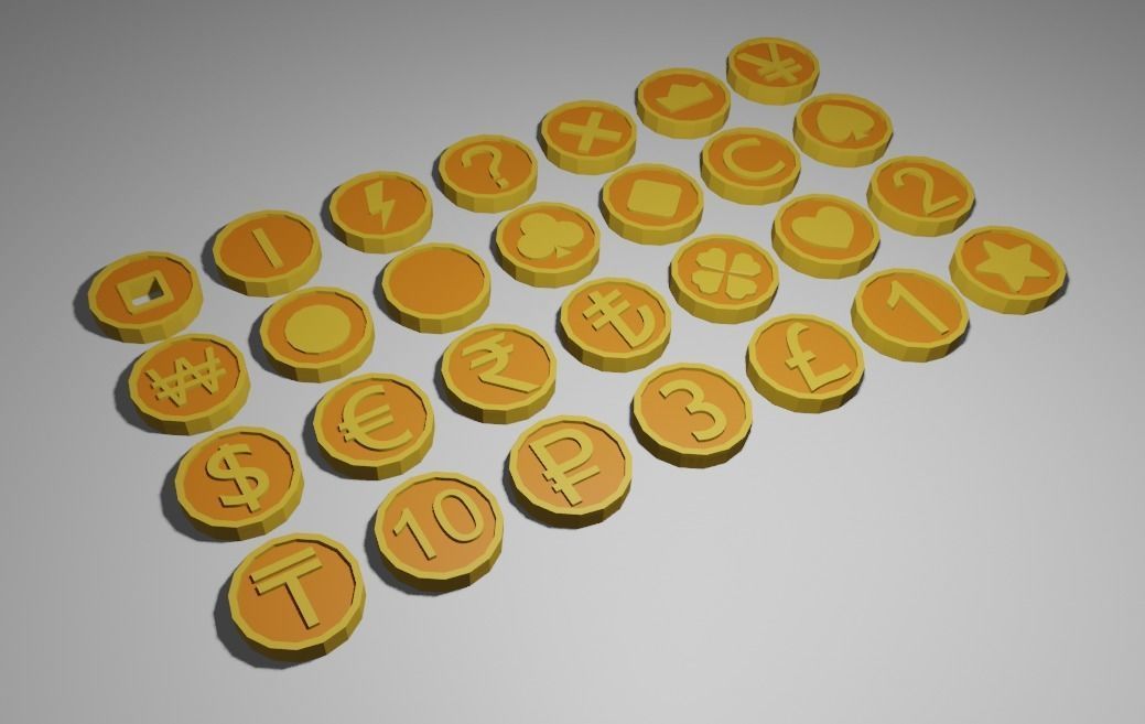 Low poly Coin Pack free VR / AR / low-poly 3D model | CGTrader