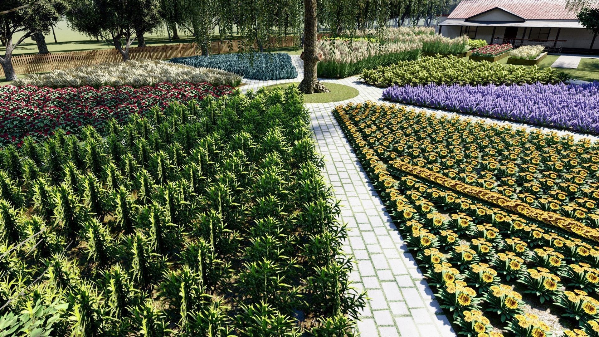 Farm land design Flower bed SketchUp model 3D model | CGTrader