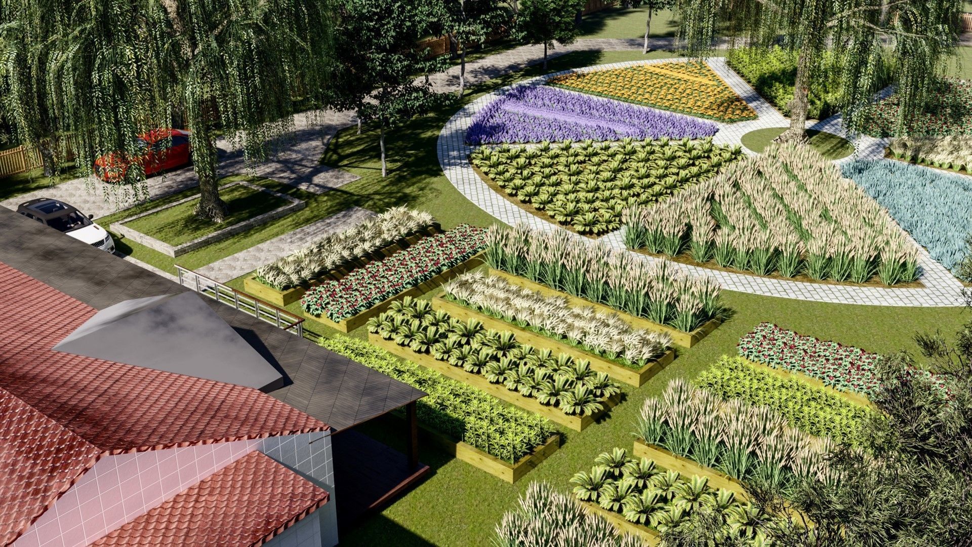 Farm land design Flower bed SketchUp model 3D model | CGTrader