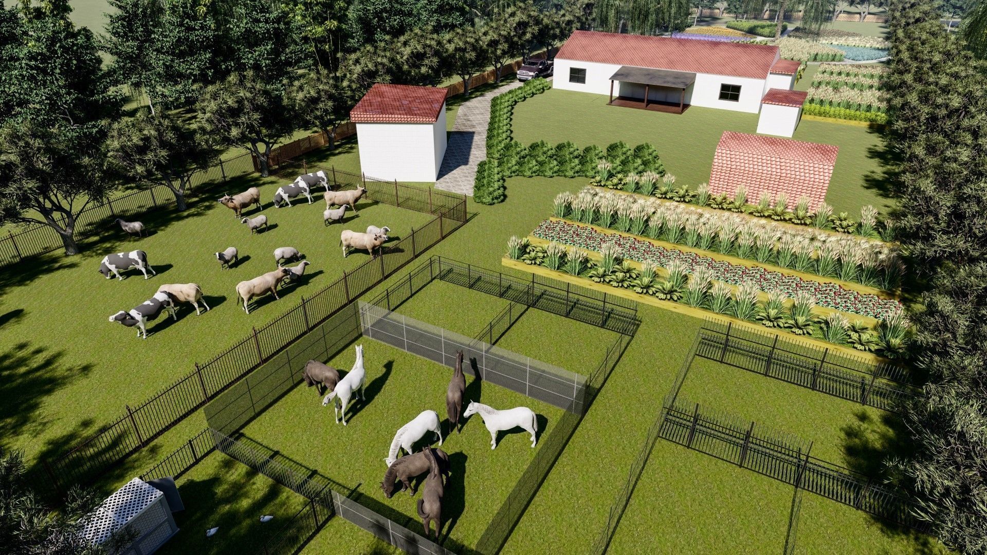 Farm land design Flower bed SketchUp model 3D model | CGTrader