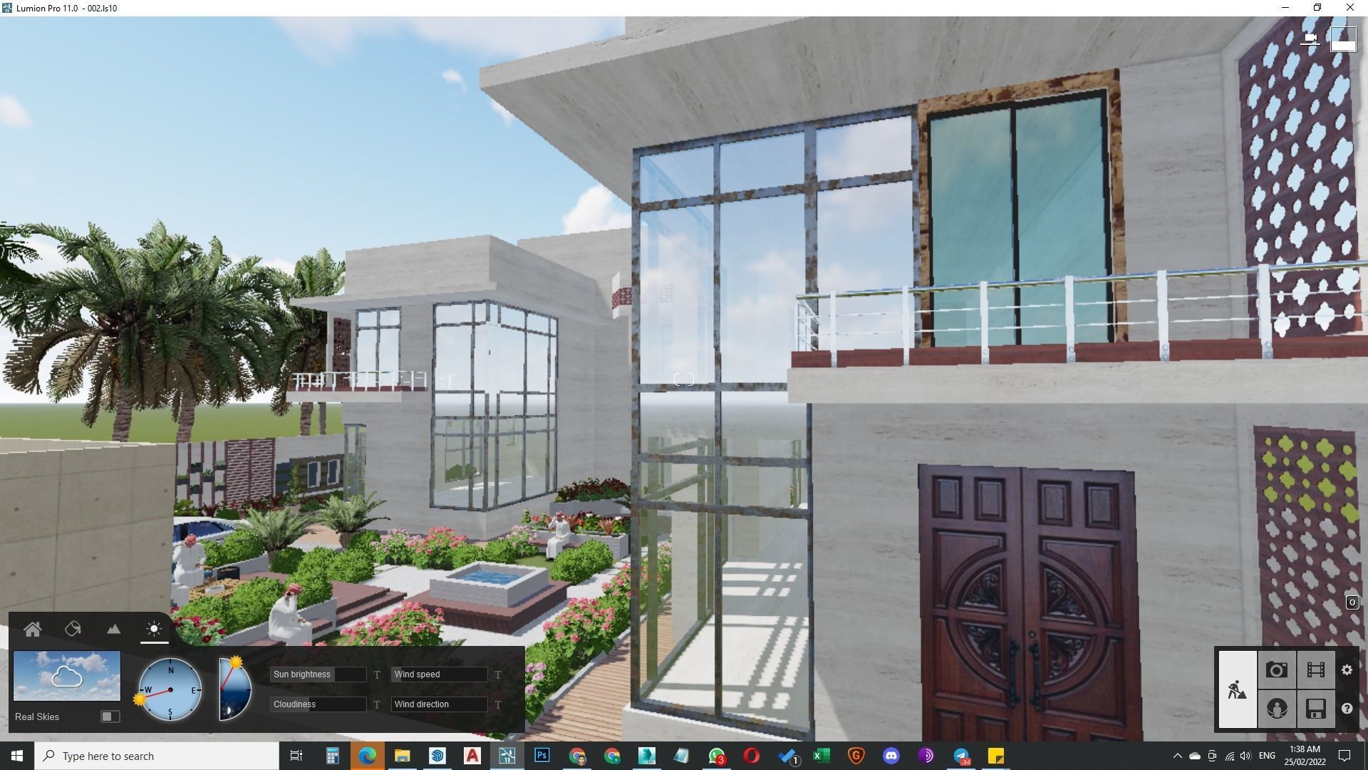 luxury villa front landscape design 3d model 3D model | CGTrader
