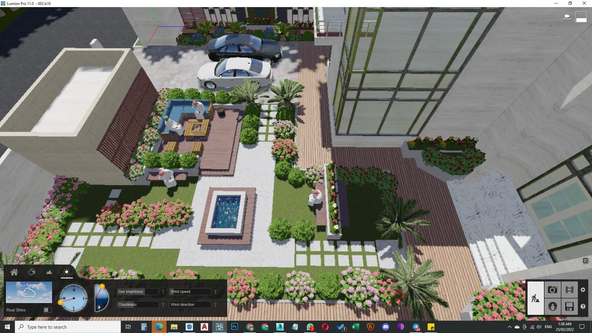 luxury villa front landscape design 3d model 3D model | CGTrader
