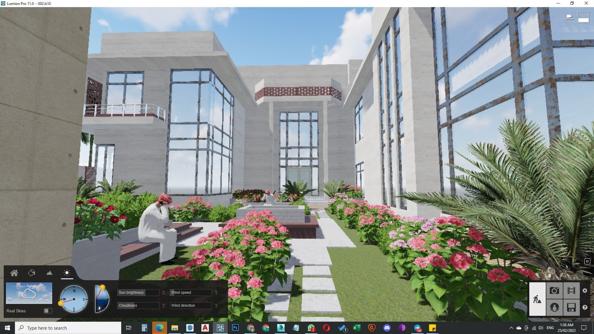 luxury villa front landscape design 3d model 3D model | CGTrader