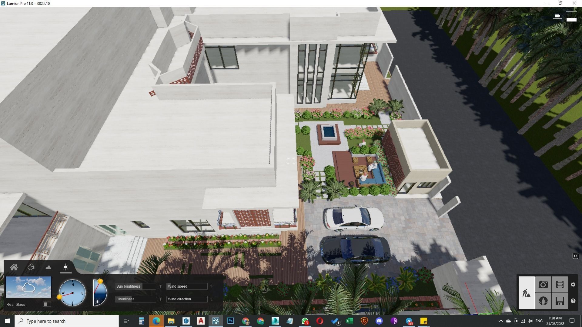 luxury villa front landscape design 3d model 3D model | CGTrader