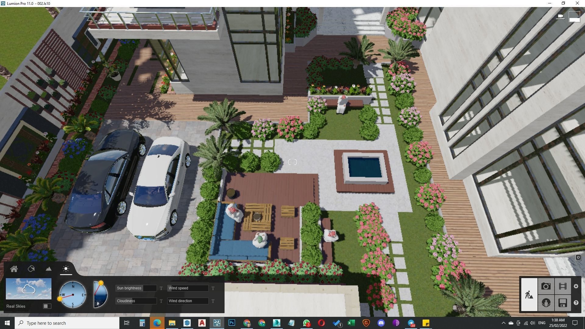luxury villa front landscape design 3d model 3D model | CGTrader