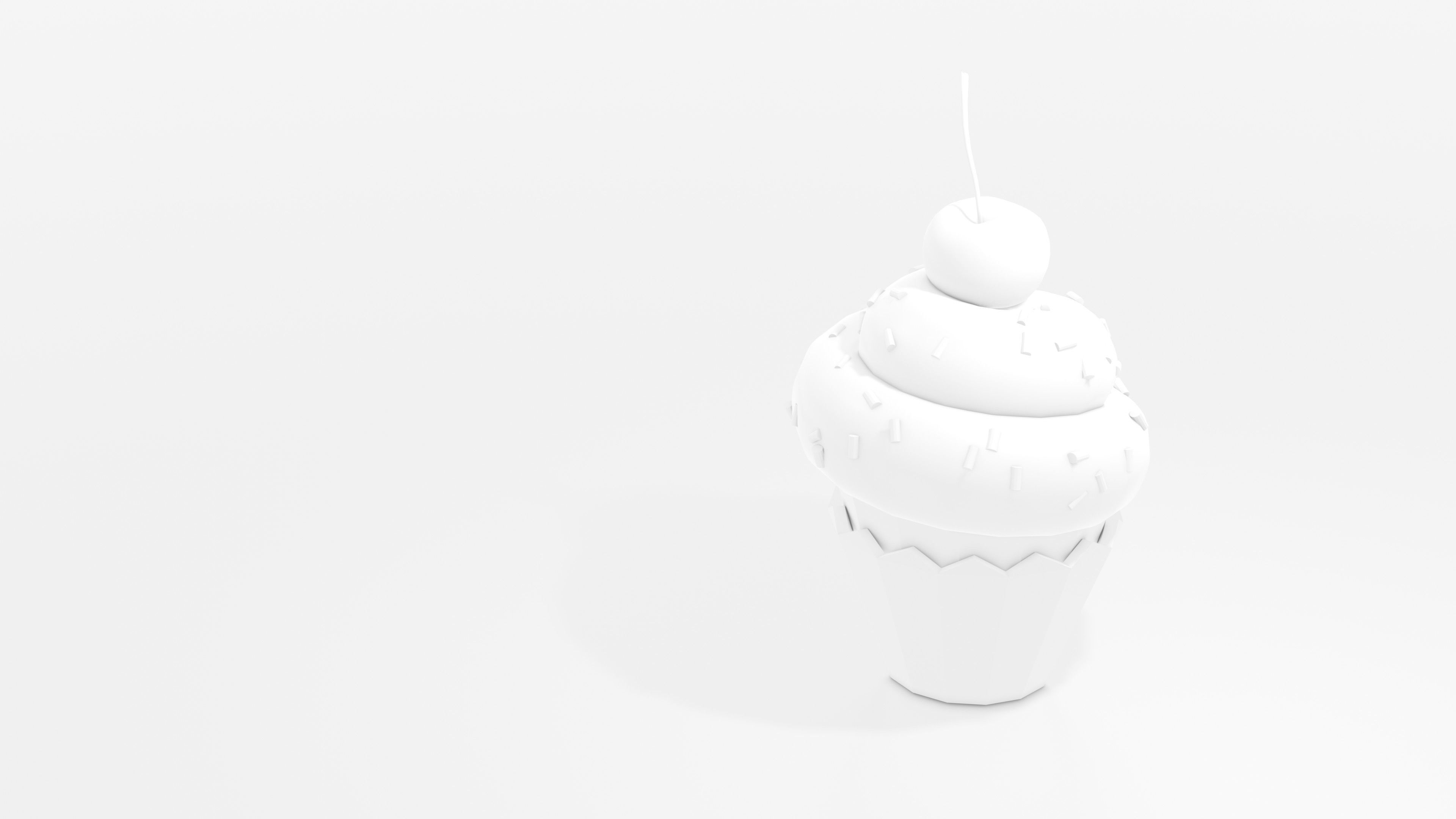3d white cupcake on white background animation 3D model | CGTrader