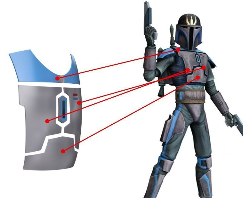 Star Wars TCW S2 - Pre Vizsla and Deathwatch Chest Armor 3D model 3D ...