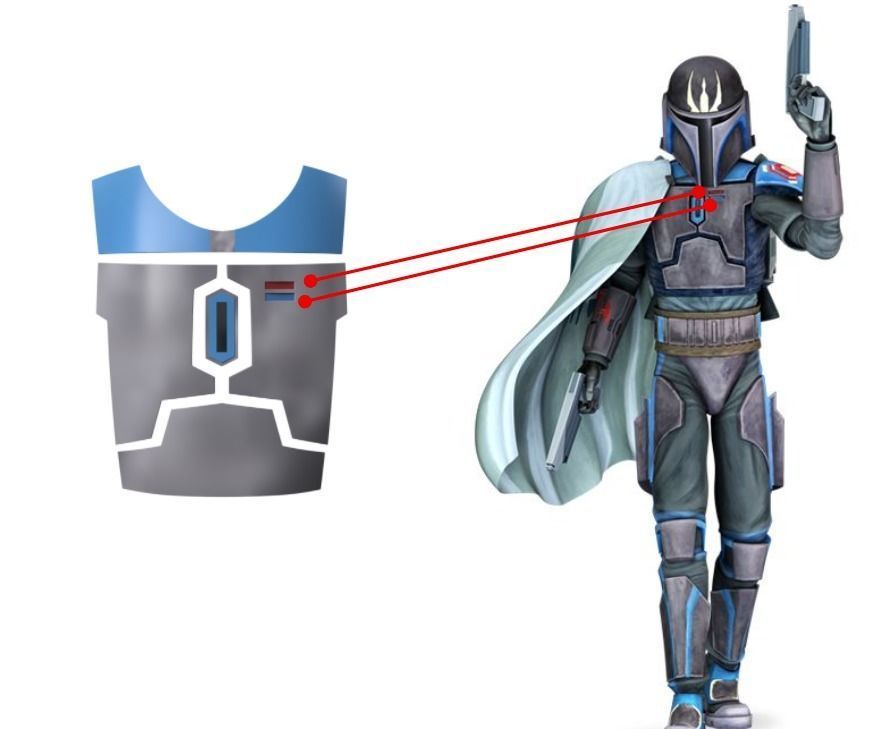 Star Wars TCW S2 - Pre Vizsla and Deathwatch Chest Armor 3D model 3D ...