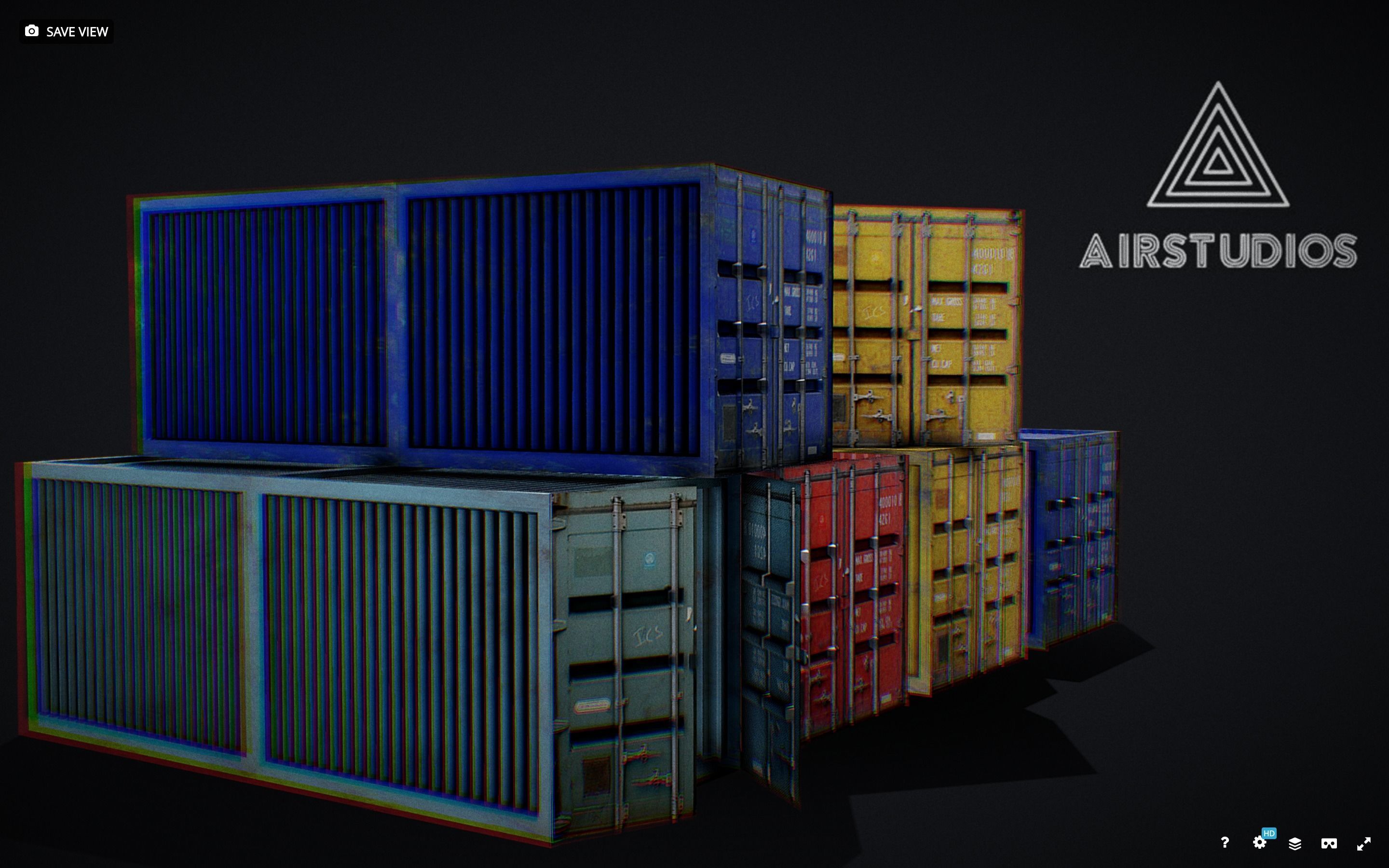3D model Shipping Containers Pack VR / AR / low-poly | CGTrader