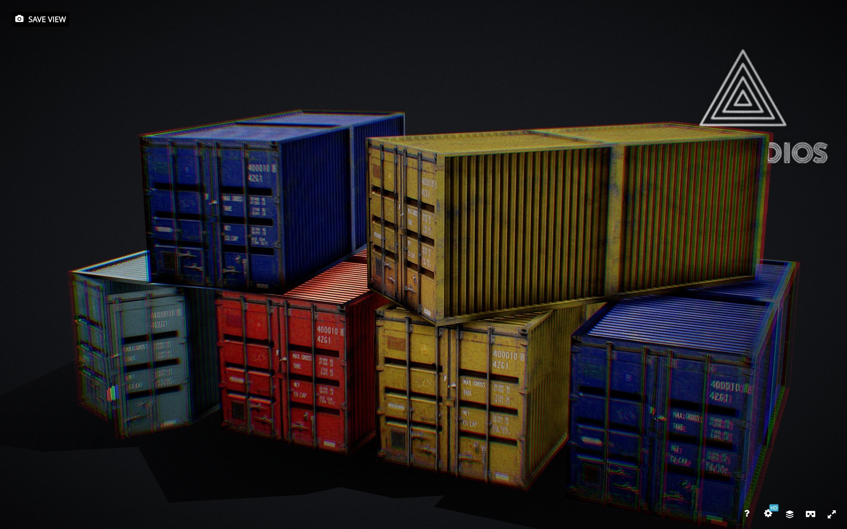 3D model Shipping Containers Pack VR / AR / low-poly | CGTrader