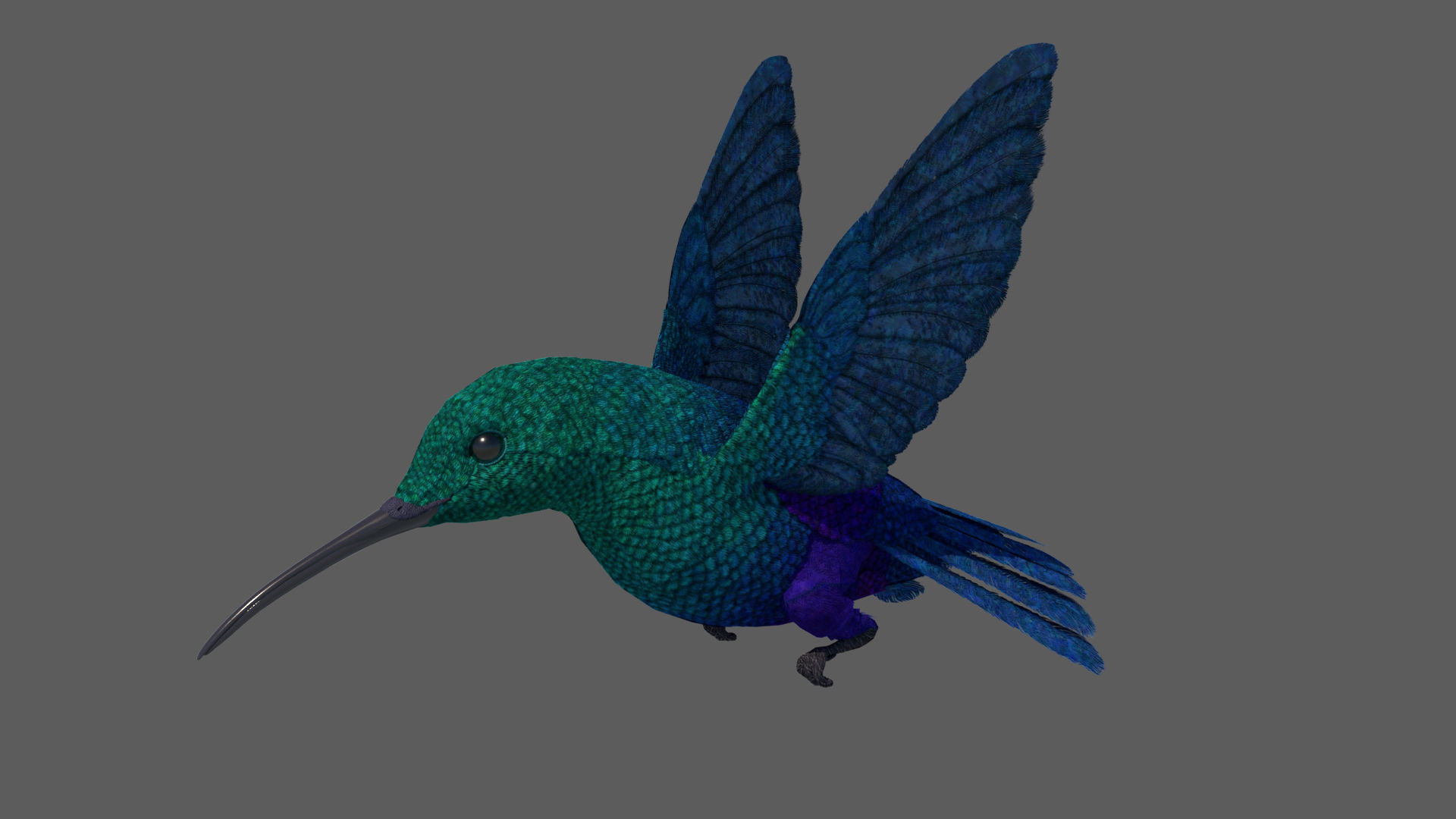 3D hummingbird fighter jet in flight 3D model | CGTrader