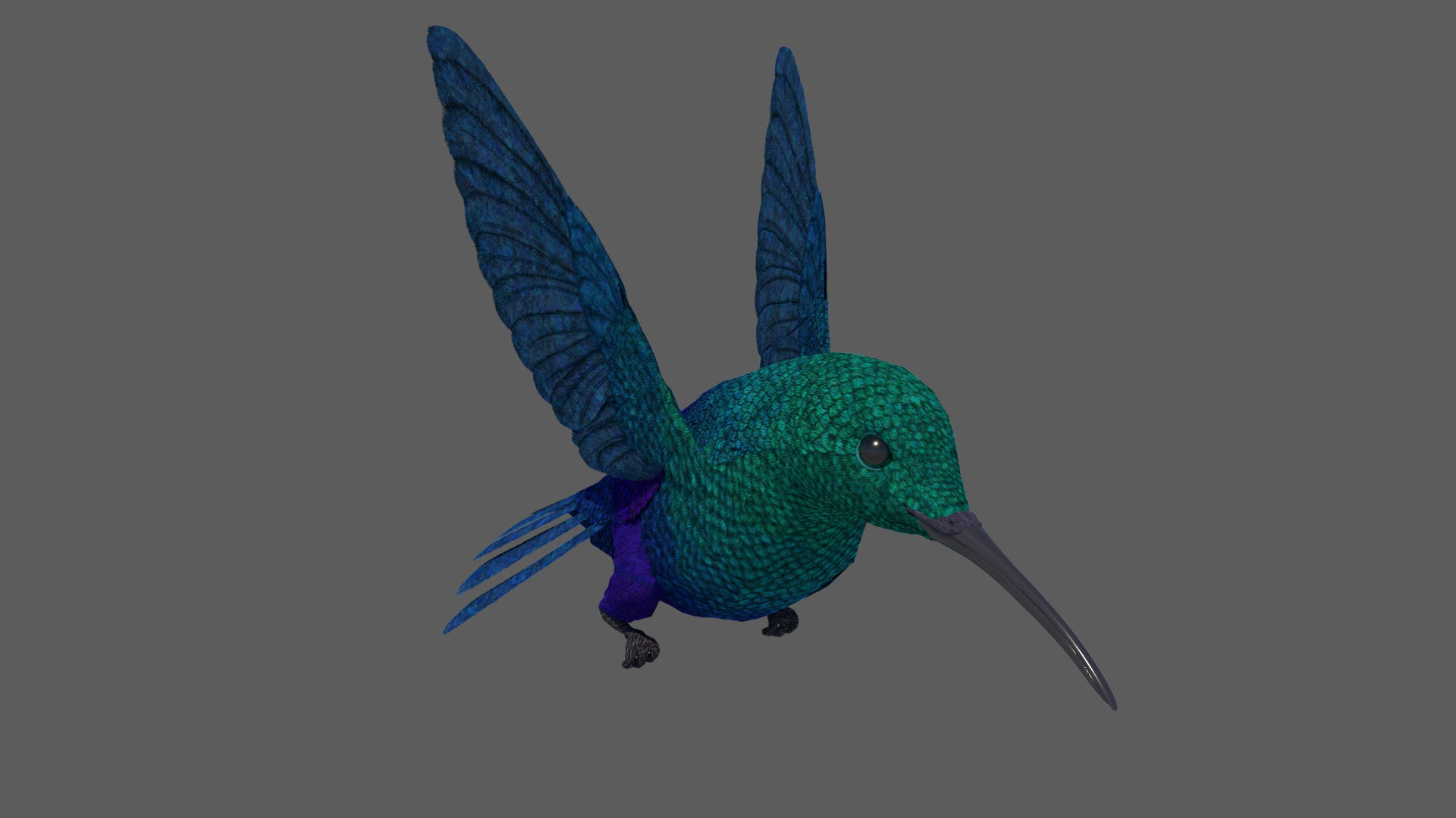 3D hummingbird fighter jet in flight 3D model | CGTrader