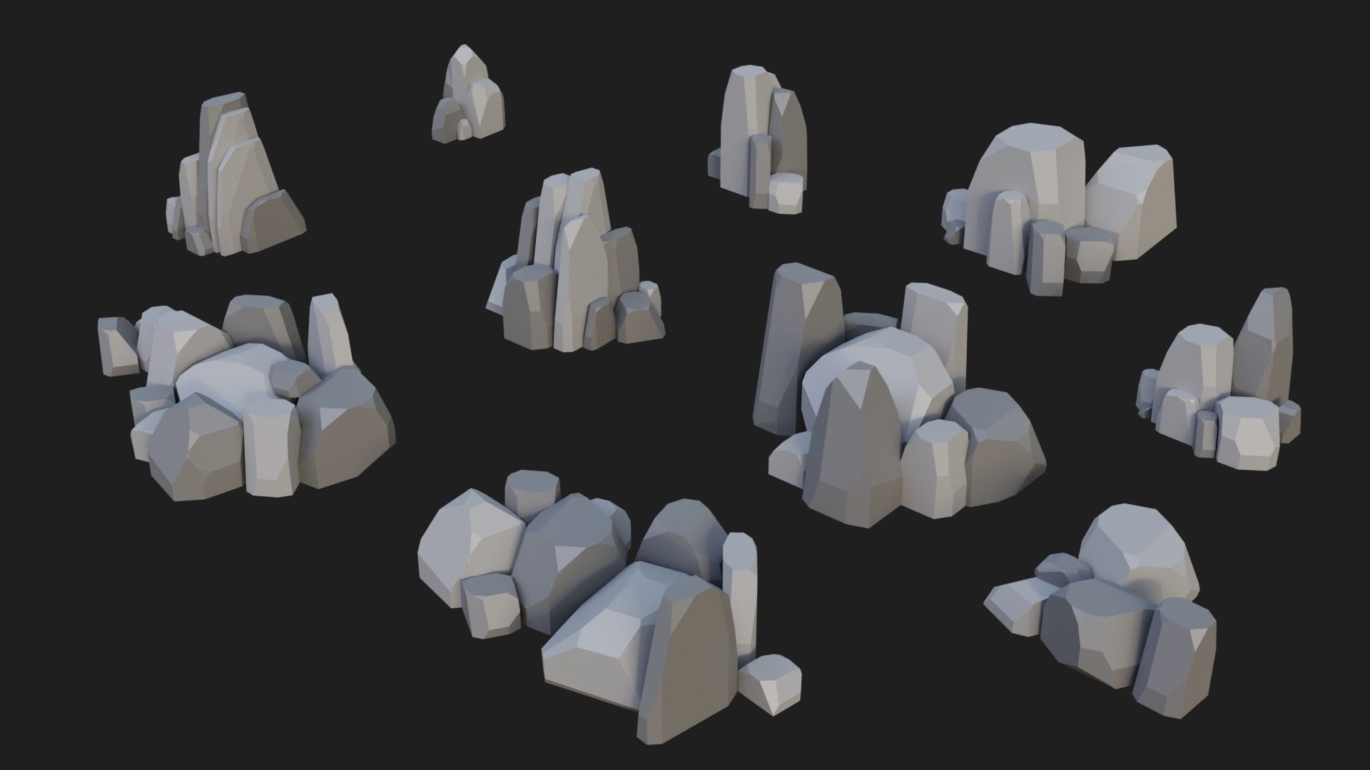 3D model Low Poly Rocks and Stones Big Pack VR / AR / low-poly | CGTrader