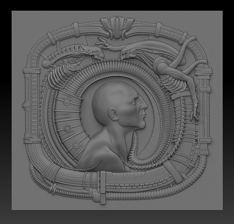 bas-relief Engineer and Aliens 3D model 3D printable | CGTrader