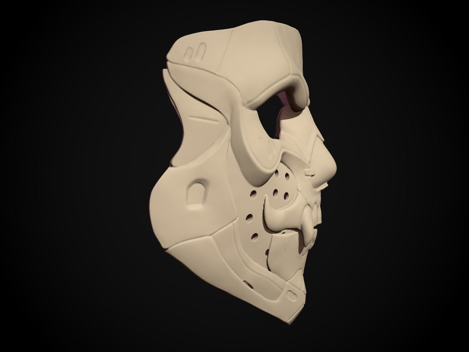 Printable sci-fi demon mask 3D model 3D printable | CGTrader