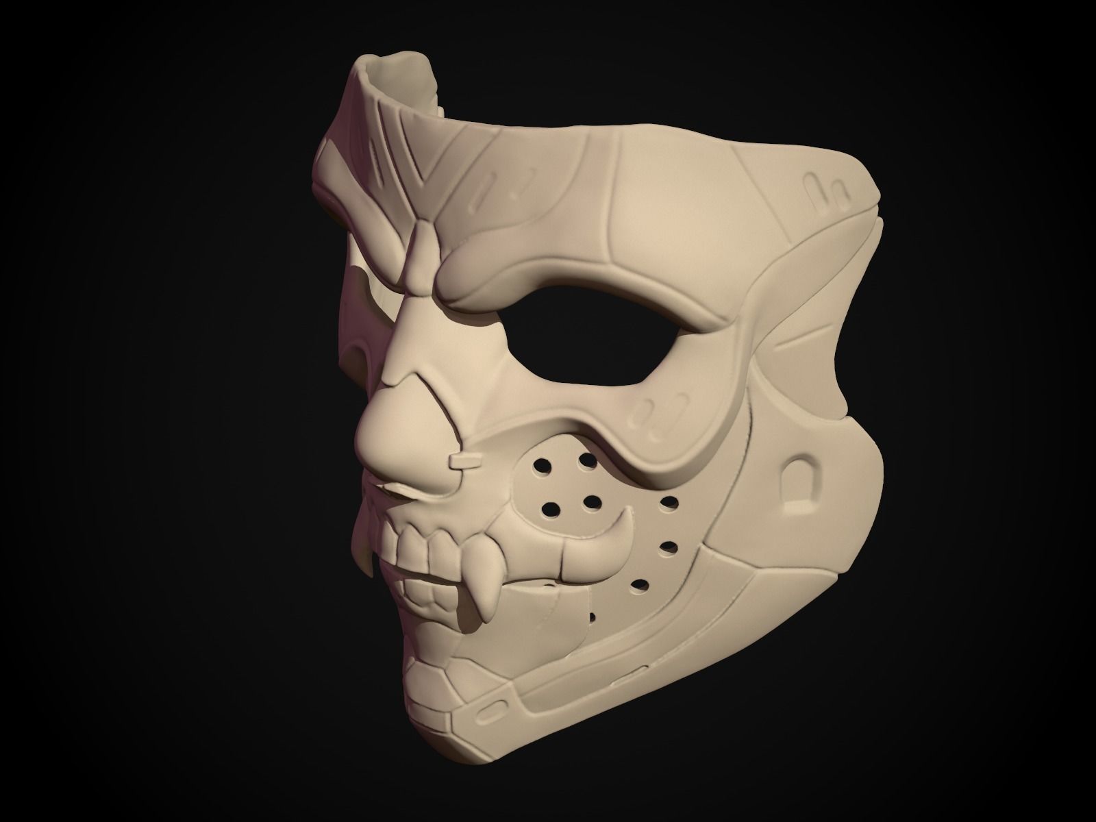 Printable sci-fi demon mask 3D model 3D printable | CGTrader