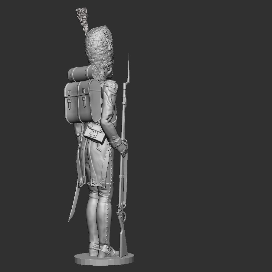 Napoleonic Grenadier stand at attention 3D model 3D printable | CGTrader