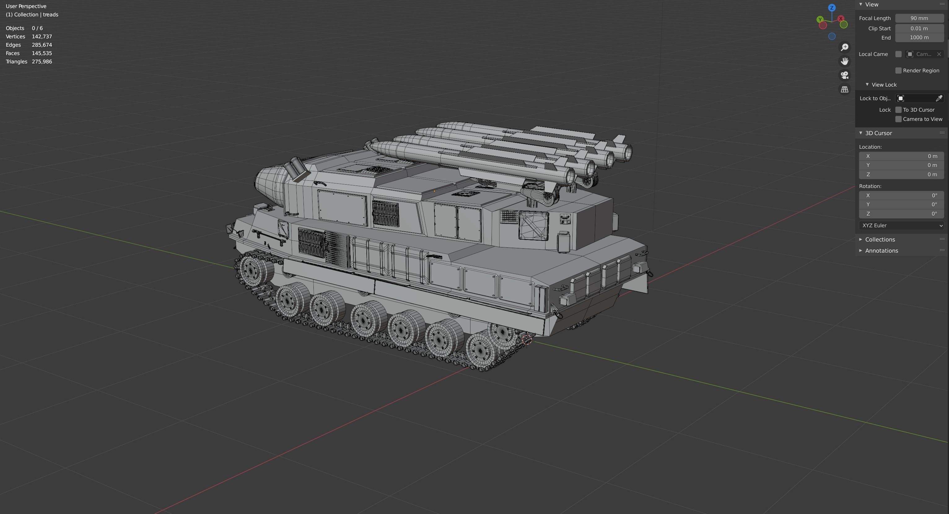 3D model SA-11 soviet surface to air missile system VR / AR / low-poly ...