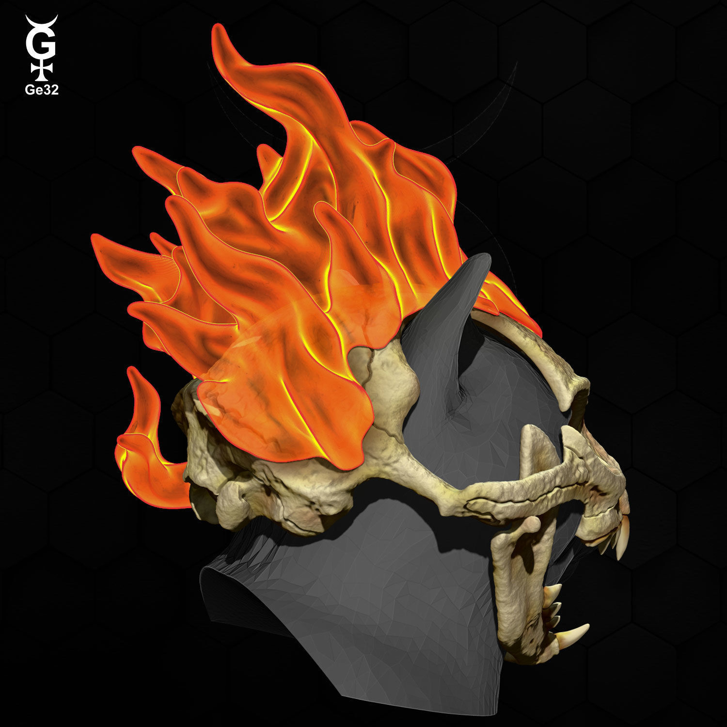 CLASSIC GHOST RIDER CAT - HELMET 3D model 3D printable | CGTrader