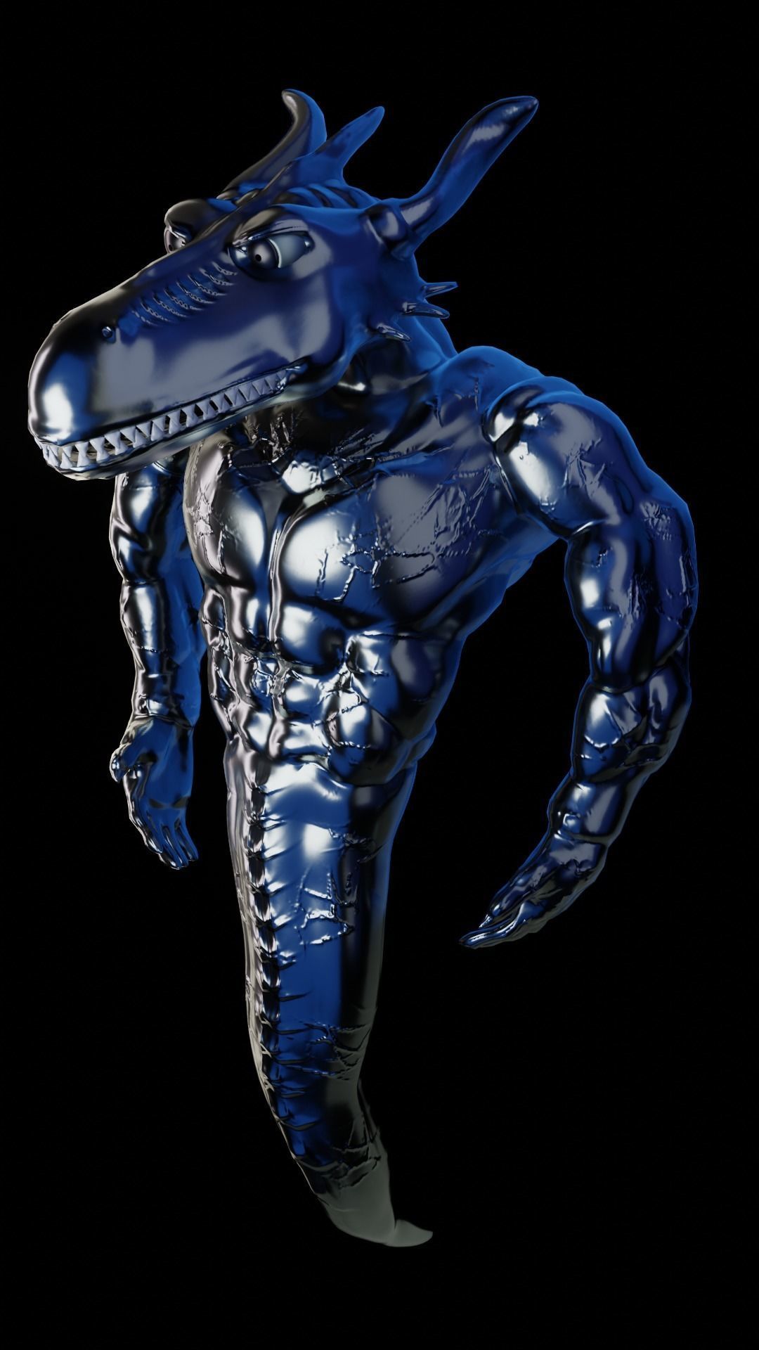 3D model 3D The Dragon of the evil Demon from blue hell VR / AR / low ...