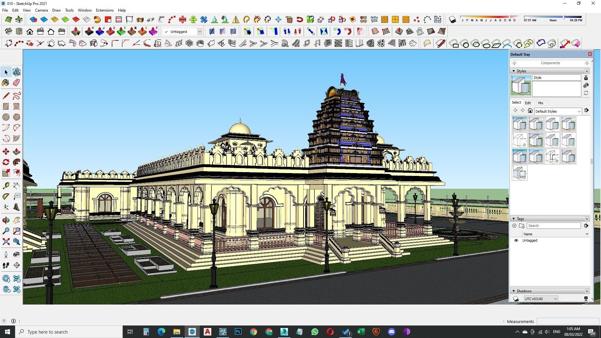 Indian temple 3D model with lumion effects 3D model | CGTrader